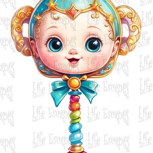 Printable Baby Rattle Clipart Bundle - Set #1, PNG, Commercial Use ...