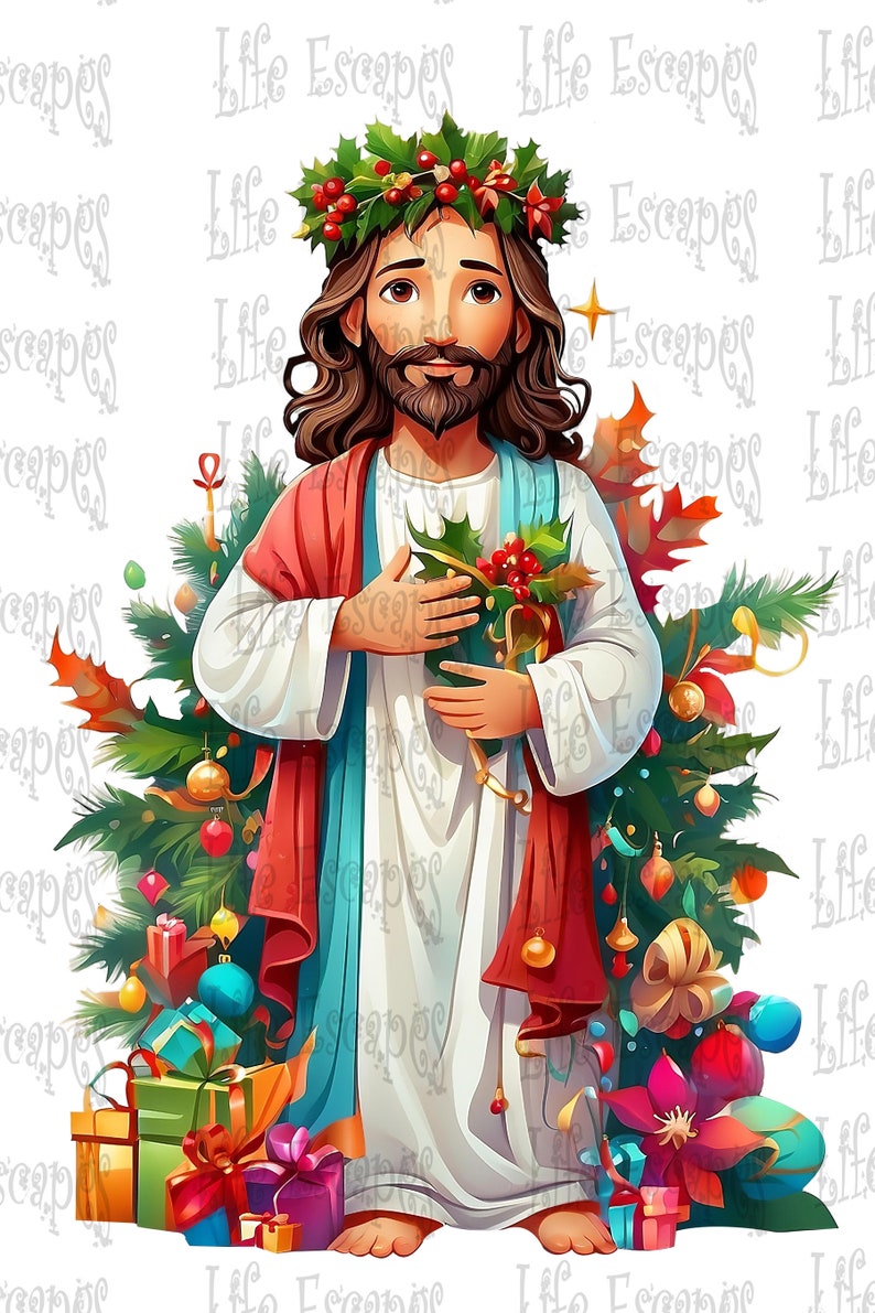 Printable Christmas Jesus Clipart Set Set 1, PNG, Commercial Use ...