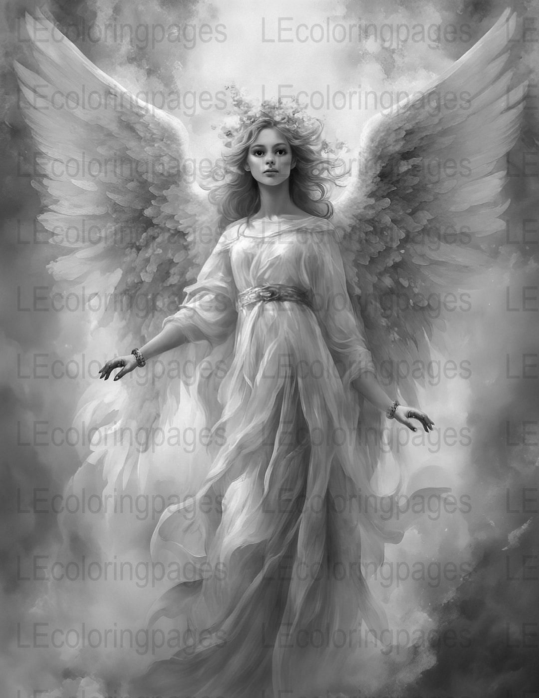 Heavenly Angel Coloring Page Life Escapes, Angel #34 From Heavenly ...