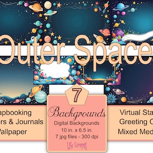 Outer Space Digital Backgrounds, Scrapbooking, Planners, Journals ...