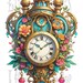 Printable Floral Clock Clipart Bundle - Set #1, PNG, Commercial Use ...
