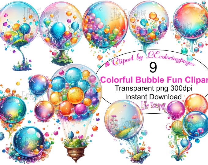 100 Bubbles Digital Clip Art, Commercial Use Instant Download PNG ...