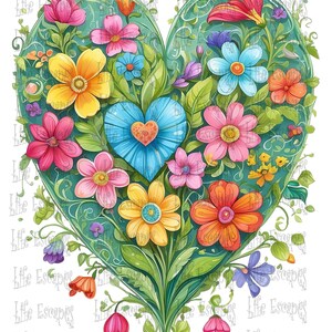 Printable Floral Heart Valentine Clipart Bundle - Set #1, PNG ...