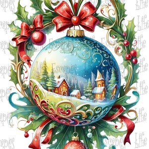 Printable Christmas Ornaments Clipart Set - Set #1, PNG, Commercial Use ...