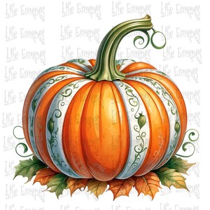 Decorative Pumpkin Clipart Set 9, Fall Autumn Harvest Clipart Pack ...