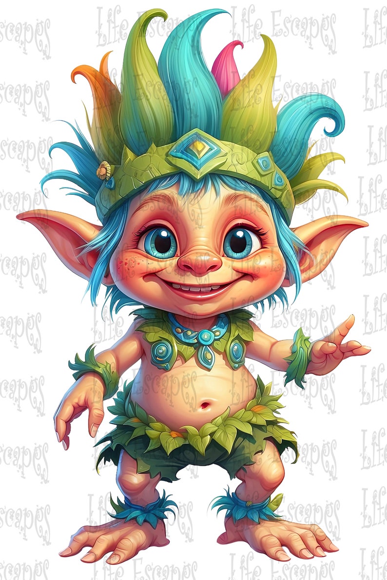 Fantasy Baby Troll Clipart Set, Cute Baby Trolls Digital Download ...