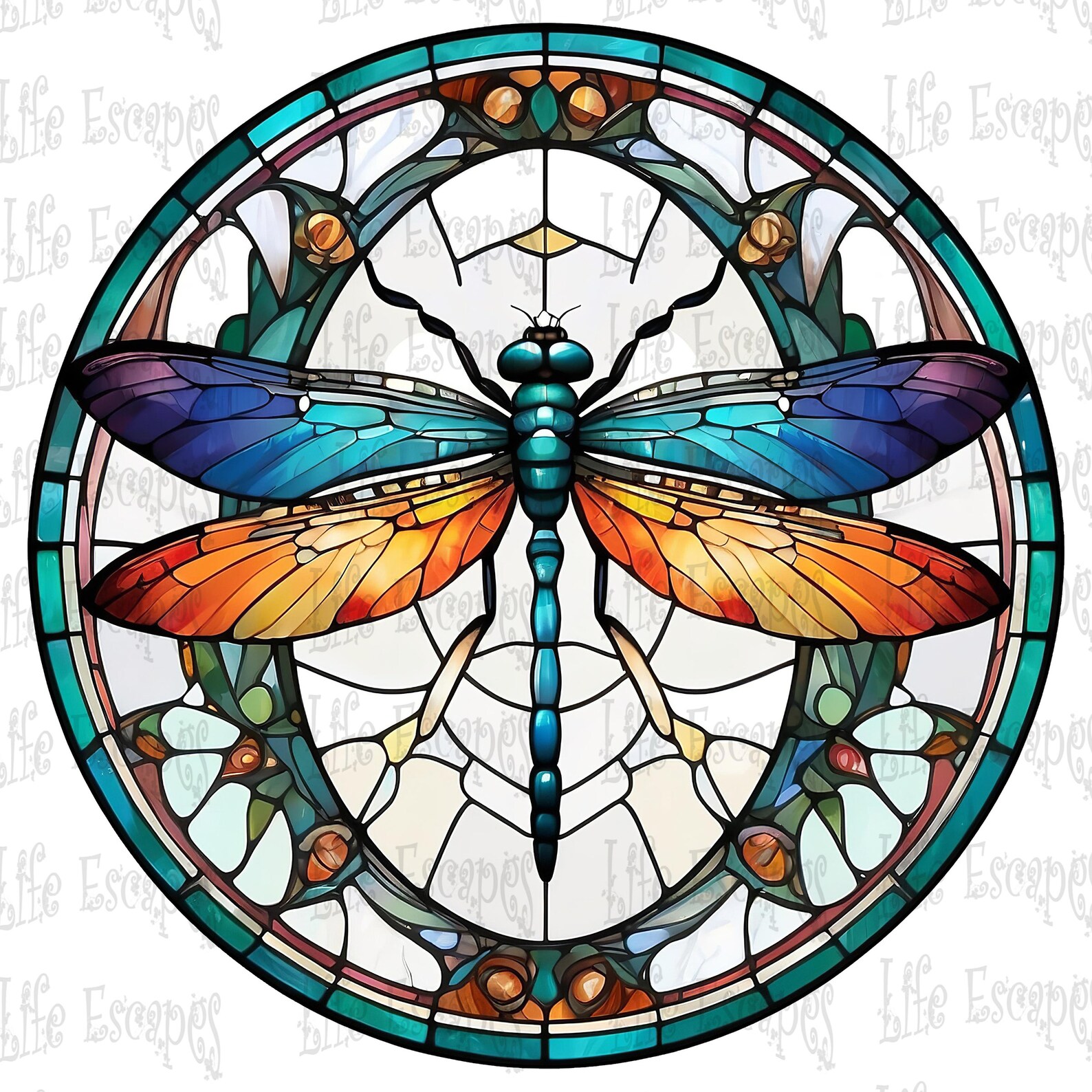 Stained Glass Dragonfly Clipart – 8 PNG Images (digital Download) - Etsy