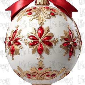 Christmas Ornament Clipart Set, Instant Download PNG, Transparent ...