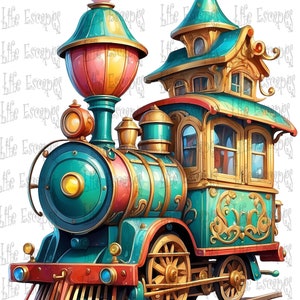 Printable Party Train Clipart Bundle - Set #1, PNG, Commercial Use ...