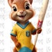 Baby Squirrel Sports Clipart, Cute Cartoon Playing Ball, Commercial Use ...