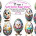 Printable Cute Easter Egg Clipart Bundle - Set #1, PNG, Commercial Use ...