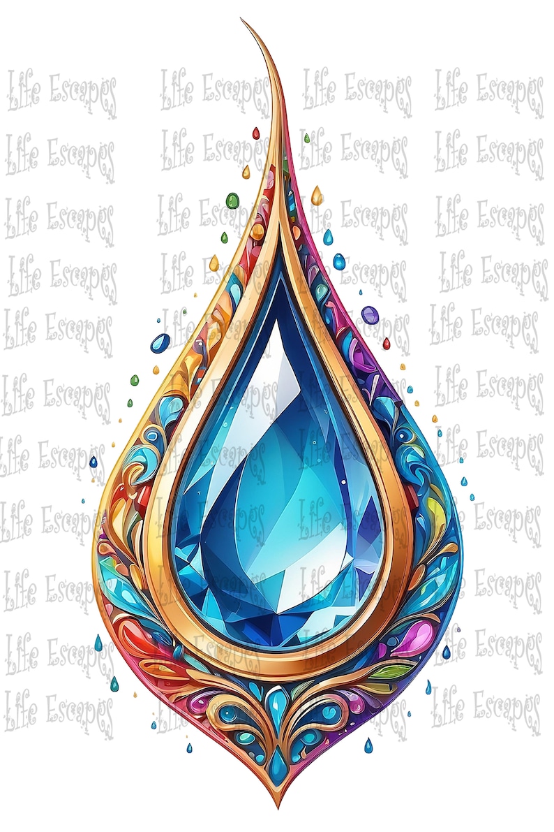 Printable Tear Drop Clipart Bundle Set 2, PNG, Commercial Use, Digital ...