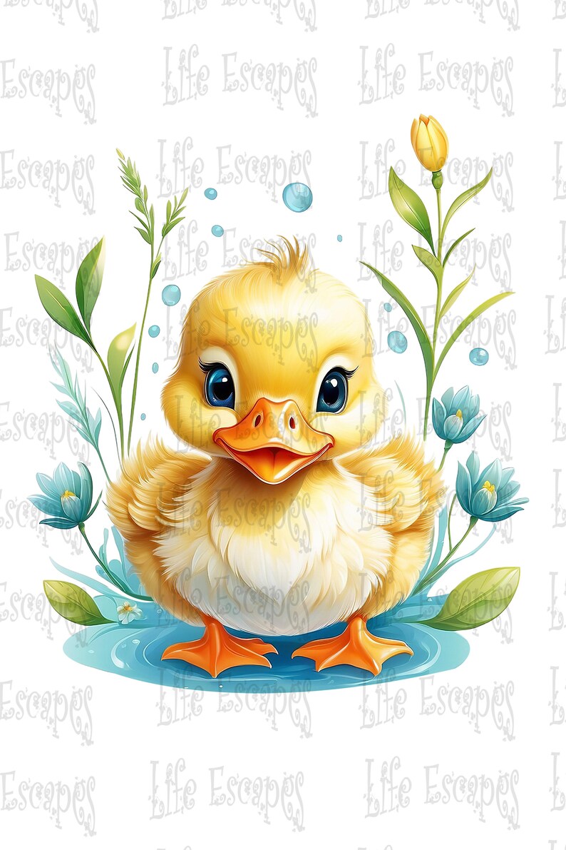 Printable Cute Baby Duck Clipart Bundle Set 3, PNG, Commercial Use ...