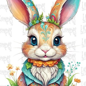 Printable Bunny Clipart Bundle - Set #1, PNG, Commercial Use, Digital ...