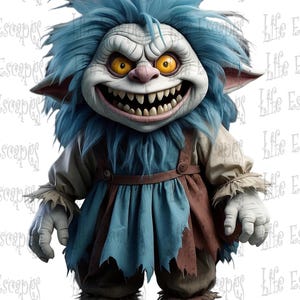Halloween Creepy Troll Clipart Set, 8 PNG Clipart Pack, Instant ...