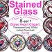 Printable Stained Glass Hearts Clipart Bundle - Set #1, PNG, Commercial ...