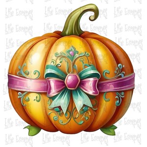 Decorative Pumpkin Clipart Pack, Instant Download, 300dpi Transparent ...
