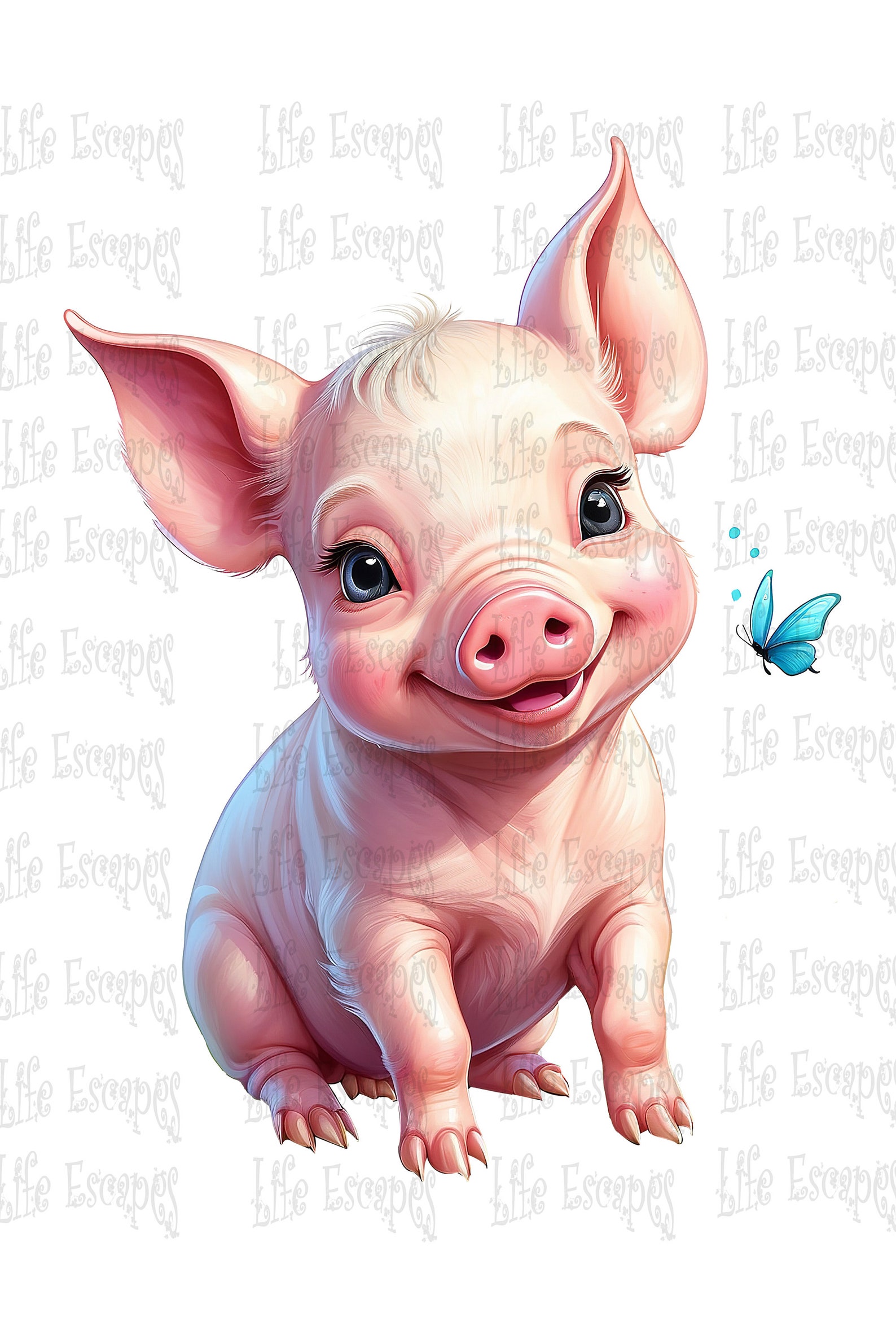 Printable Cute Little Pigs Clipart Set - Set #1, PNG, Commercial Use ...
