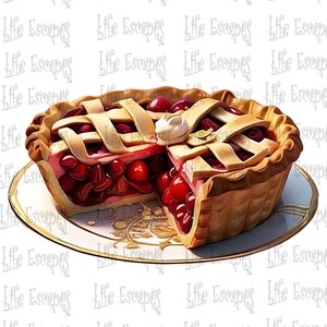 Cherry Pie Clip Art, Food Illustration, Transparent PNG (digital ...