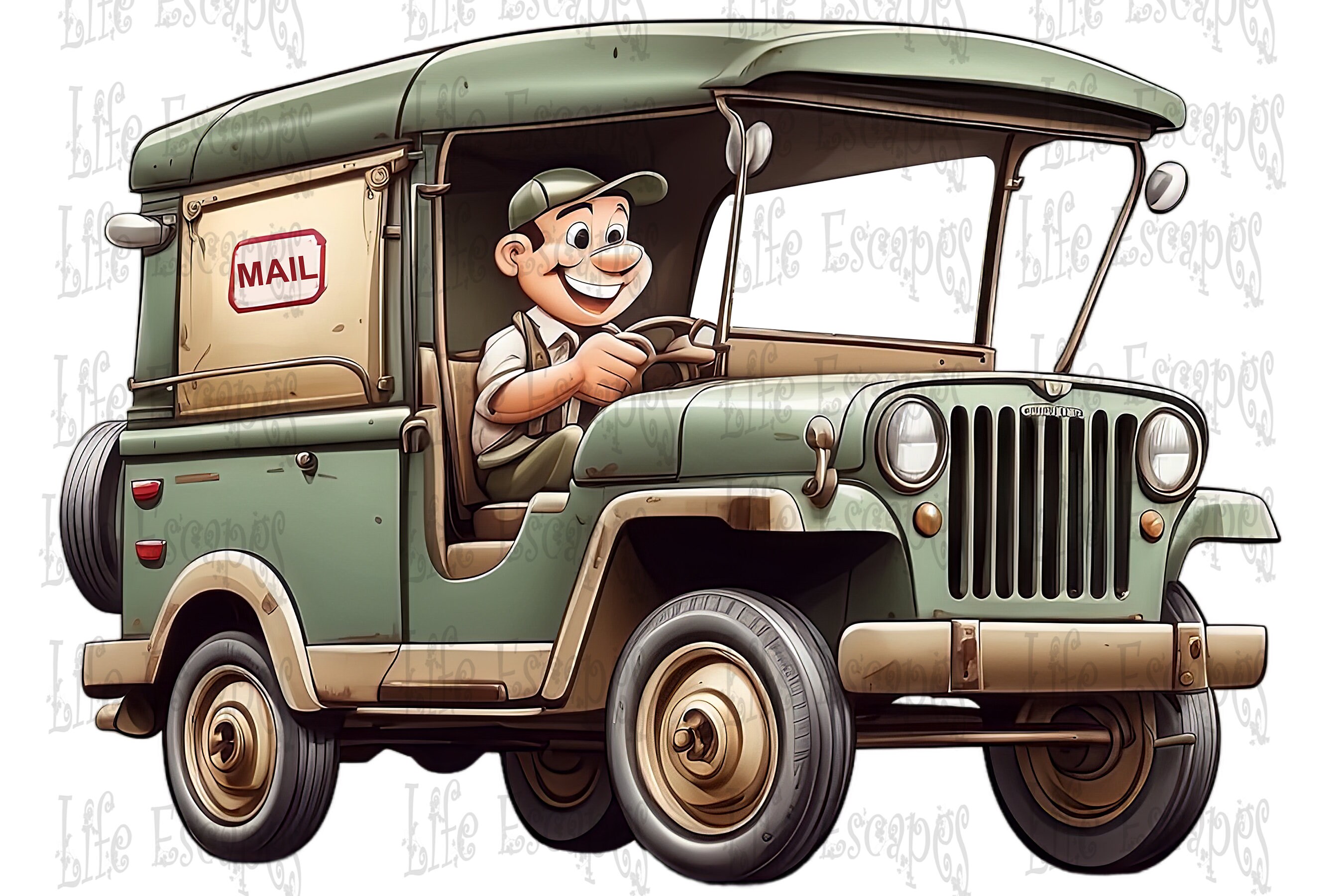 Postal Worker Clipart, Post Office Illustrations, Mail Carrier (instant ...
