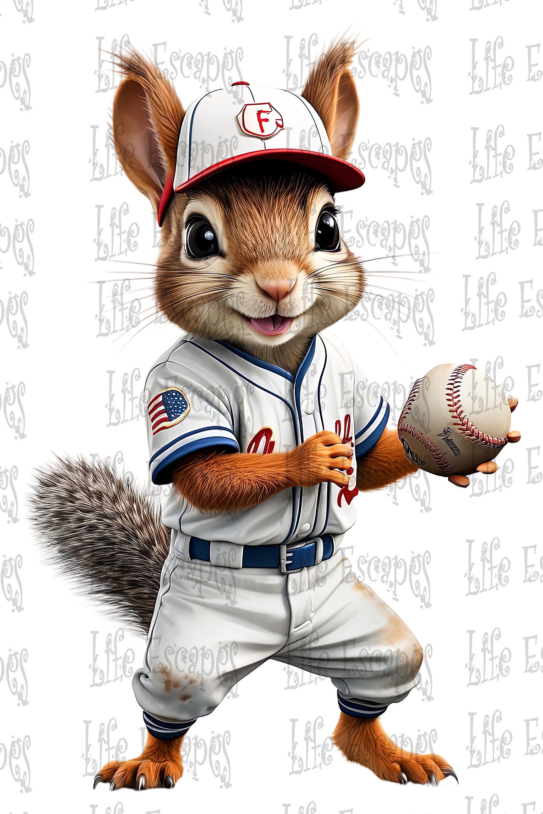 Baby Squirrel Baseball Clipart, Cute Sports Theme Illustrations ...
