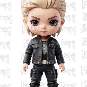 Biker Chibi Doll Clipart, Cute Motorcycle Characters, Kids Digital ...