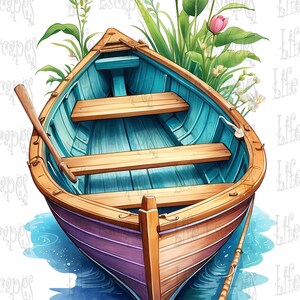 Printable Row Boat Clipart Bundle - Set #1, PNG, Commercial Use ...