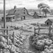 Grayscale Coloring Pages for Adults, Relaxing Farm Scene Coloring Page ...