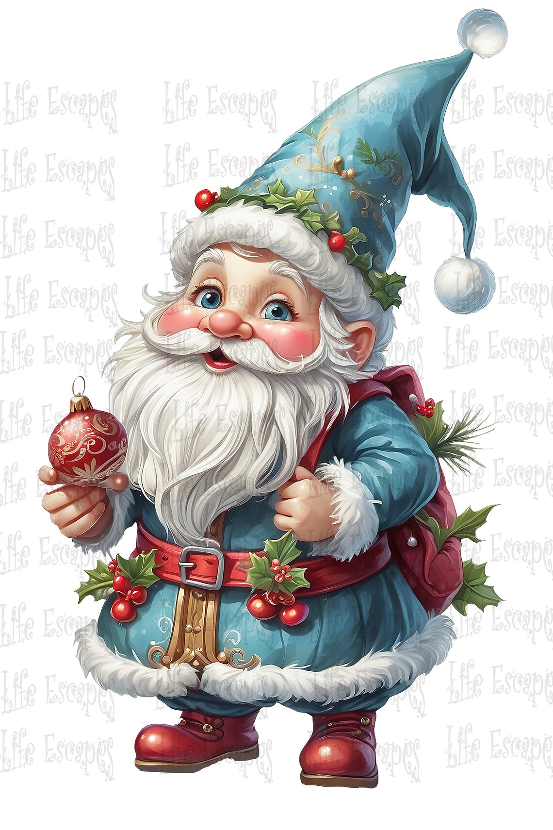 Printable Christmas Gnomes Clipart Set - Set #1, PNG, Commercial Use ...