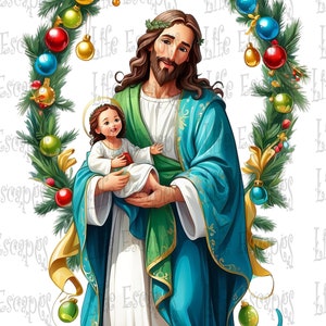 Printable Christmas Jesus Clipart Set - Set #1, PNG, Commercial Use ...