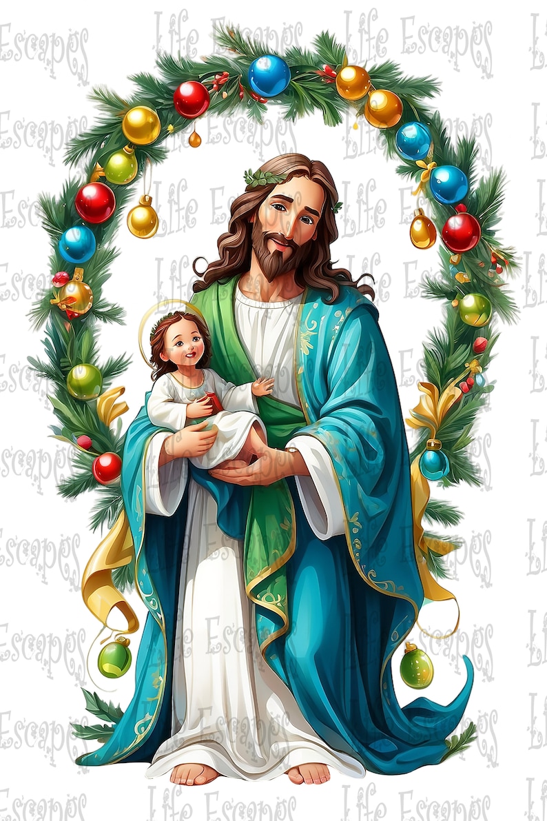 Printable Christmas Jesus Clipart Set Set 1, PNG, Commercial Use ...