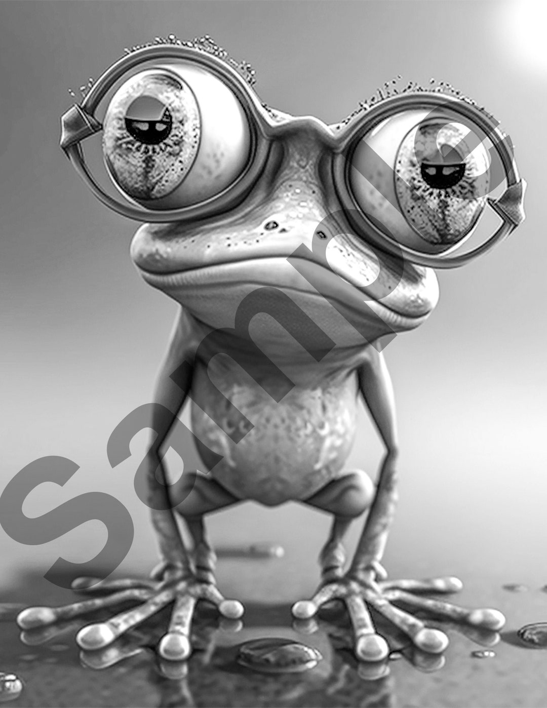 Coloring Page Froggy Fun Grayscale High Resolution Printable Single ...