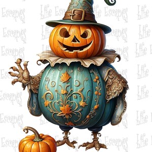 Cute Pumpkin Character Clipart Set 2, Transparent PNG 300dpi, Instant ...
