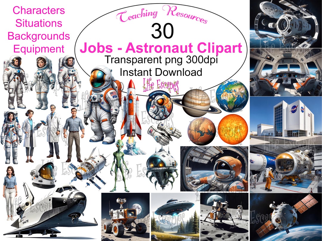 Astronaut Clipart, Space Illustrations, Teaching Resources (digital ...