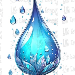 Cute Raindrop Character Clipart Set, Whimsical Water Drops, Digital ...