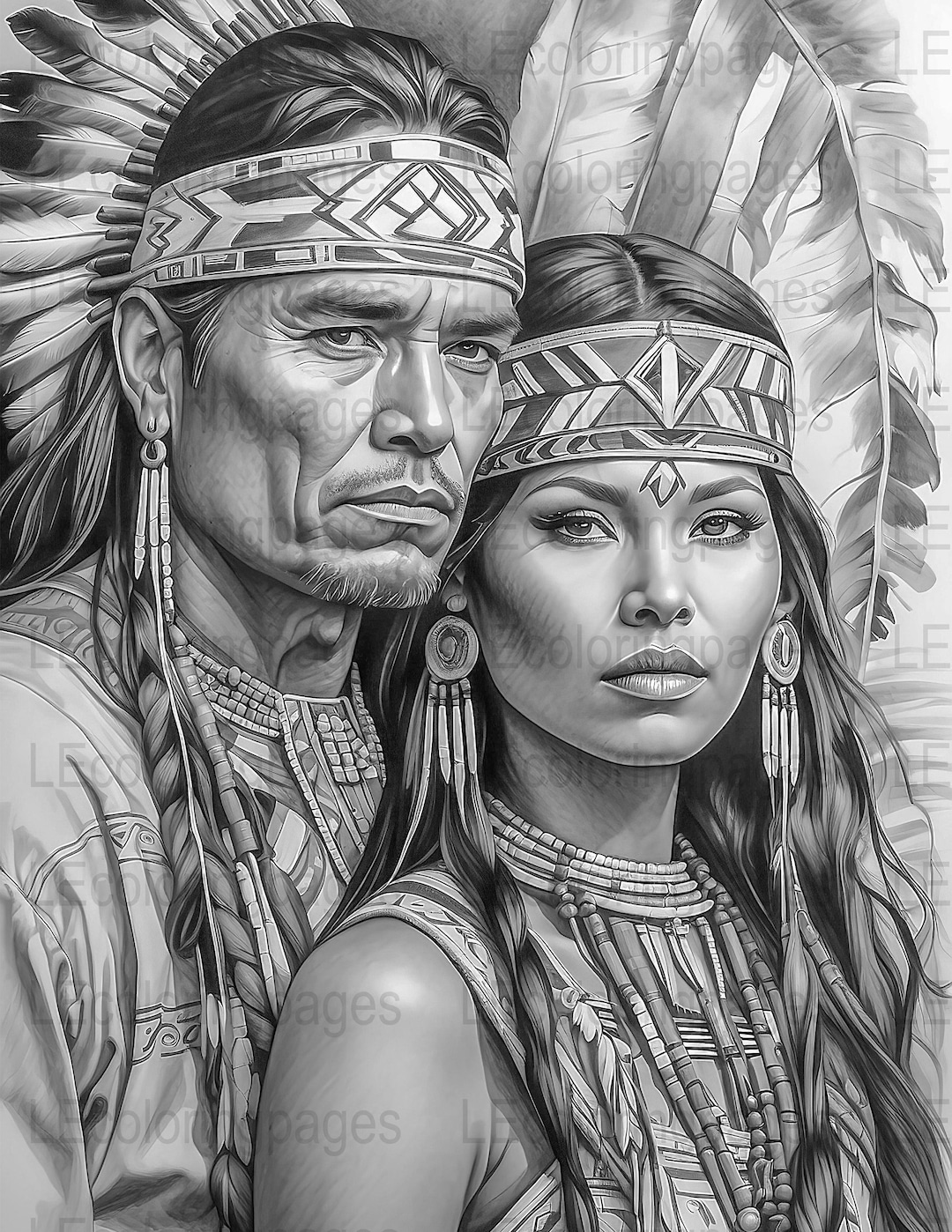 Native American Grayscale Coloring Pages, Art Therapy Coloring Pages ...
