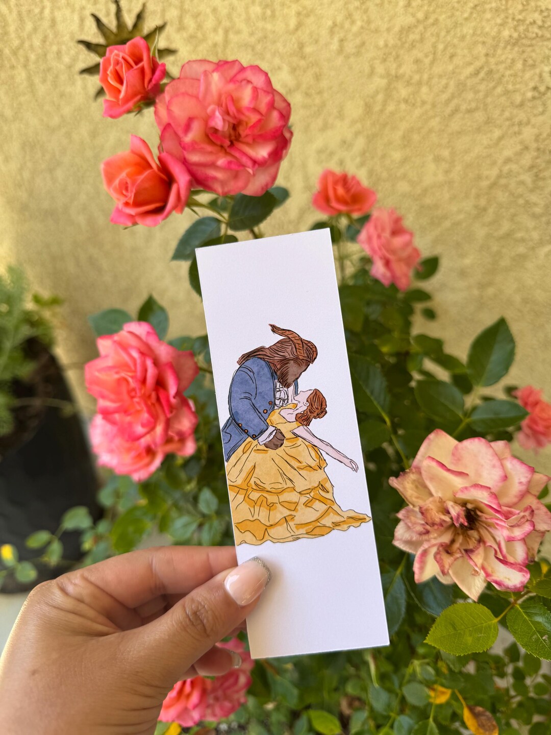 Beauty and the Beast Rose Bookmark, Bookmarks, Belle Bookmark, the ...