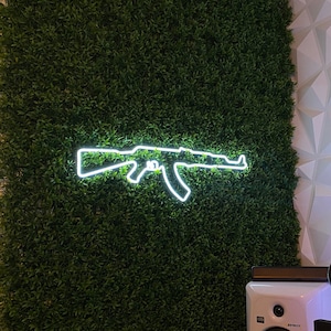 Gun Led Neon Signs AK 47 Neon Pistol LED Neon Lights Gun Wall Art Décor ...
