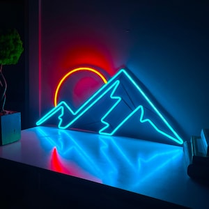 Mountain Neon Wall Art Landscape Neon Sign Neon Art Neon Art - Etsy