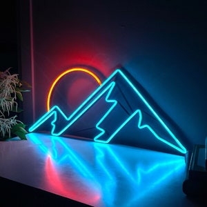 Mountain Neon Wall Art Landscape Neon Sign Neon Art Neon Art - Etsy