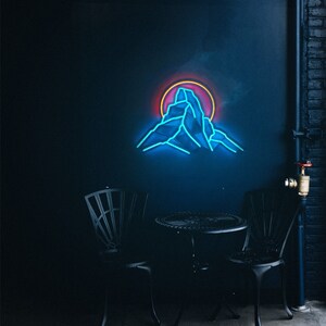 Mountain Montehorn Neon Sign Wall Art Neon Sign Neon Art, Neon Light ...