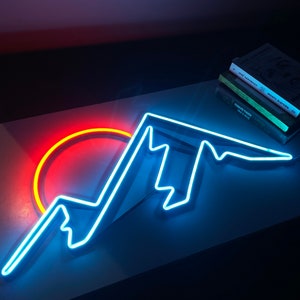 Mountain Neon Wall Art Landscape Neon Sign Neon Art, Neon Art Light ...