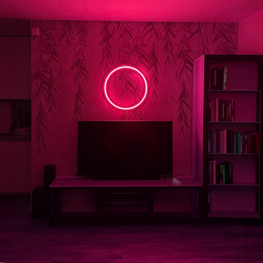 RGB Circle LED Neon Sign, Zen Circle Neon Sign Enso Sign Decoration ...