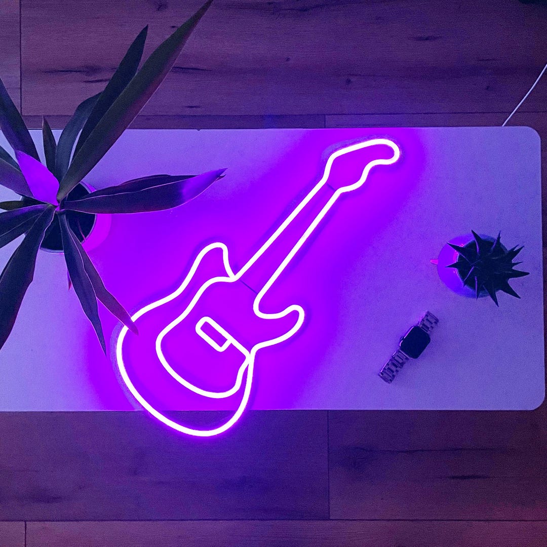 Electric Guitar Light, Music Neon Sign, Guitar Art, Light Sign Led Logo ...