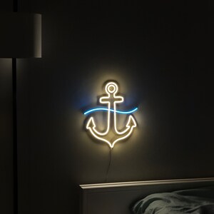 Anchor Neon Sign Anchor Neon Sign Led Sea Art Light Sign Led Logo ...