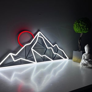 Mountain Neon Sign Art Landscape Neon Sign Neon Art, Mountain Art Light ...