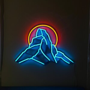 Mountain Montehorn Neon Sign Wall Art Neon Sign Neon Art, Neon Light ...