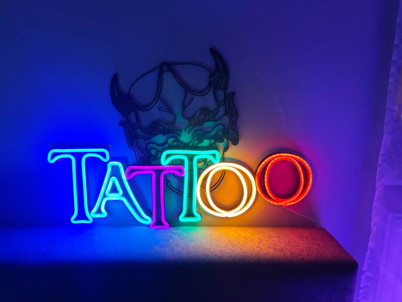 Tattoo Neon Sign: Colorful LED Wall Decor - Etsy