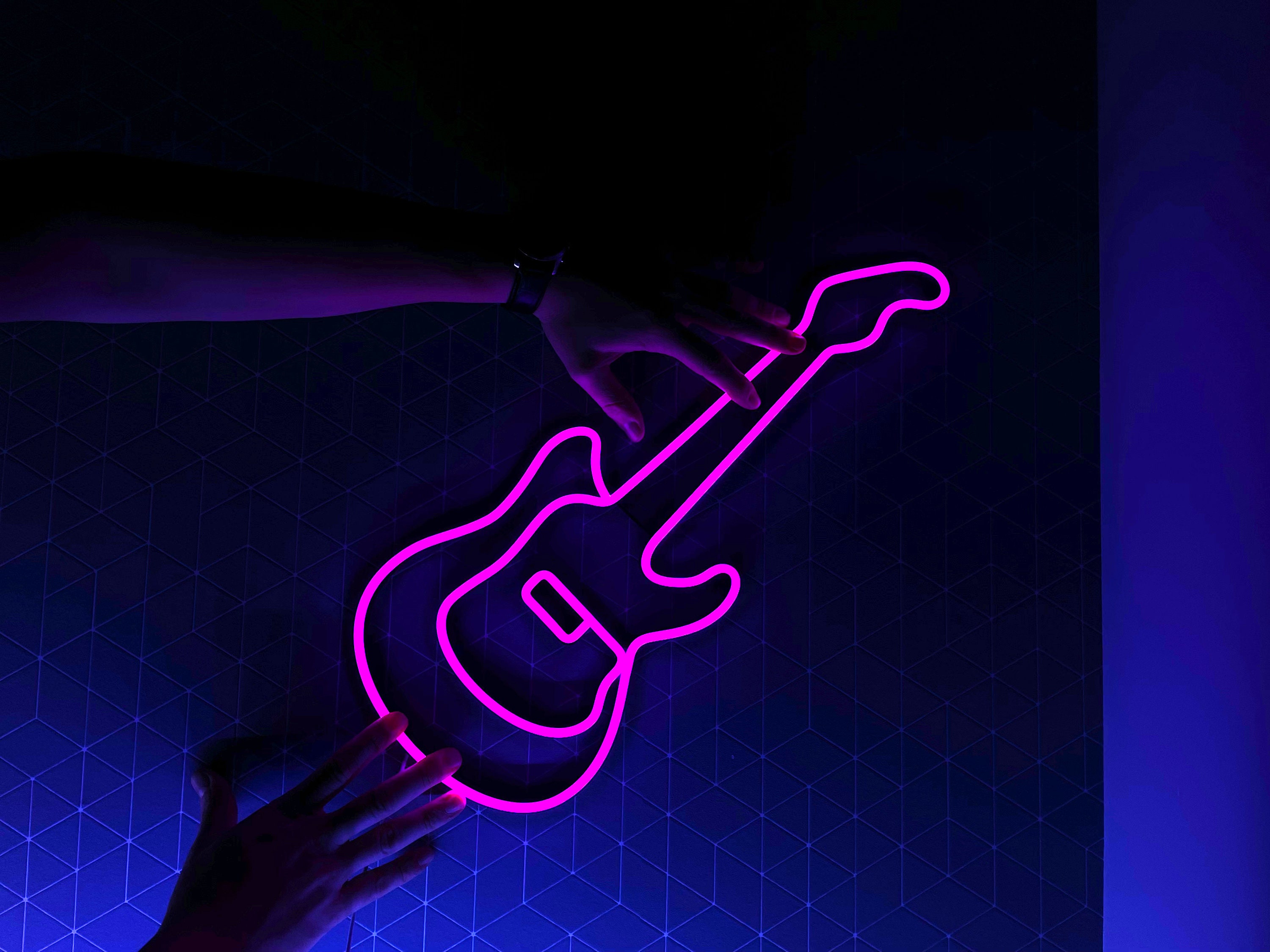 Electric Guitar Light Music Neon Sign Guitar Art Light Sign - Etsy