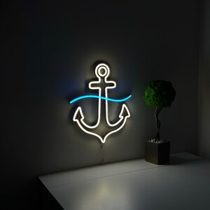 Anchor Neon Sign Anchor Neon Sign Led Sea Art Light Sign Led Logo ...